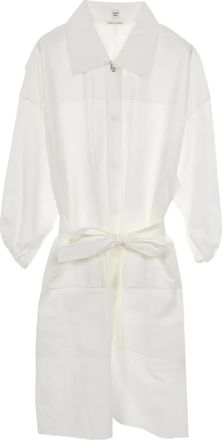 Hermès robe-chemise à taille nouée - Blanc
