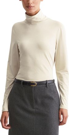 Marc O'Polo Damen Langarmshirt mit Rollkragen Unterziehshirt, Cremefarben (Stony Sand), XL