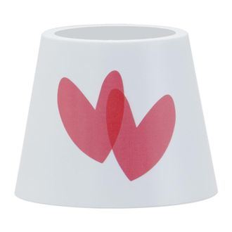 Zafferano Poldina Cover aus Metall, Sonderedition zum Valentinstag, Kompatibel mit Poldina Lampen, Italienisches Design, &Oslash;11.4 x 8.9 cm, Farbe Wei&szlig; - Rote Herze