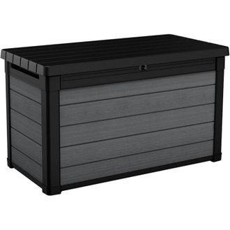 Dmora Aufbewahrungstruhe f&uuml;r drau&szlig;en Versa, Gartenbox, Outdoor-Truhe, Stauraumbank f&uuml;r au&szlig;en, 123x62 h71 cm, Anthrazit - Dmora