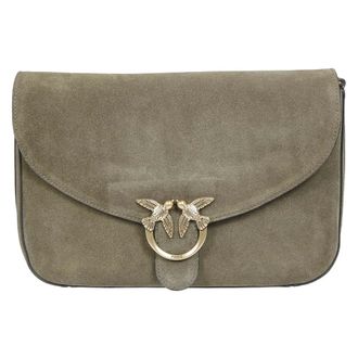Pinko Pinko - Love Satchel Classic Suede - Femme - Sacs - Vert - Taille: ONE Size