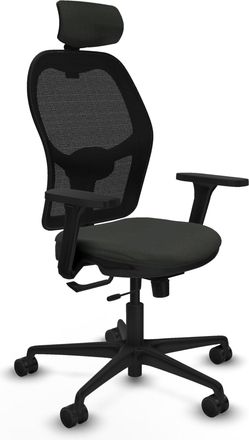 Piqueras y Crespo Ergonomischer Stuhl mit 3D-Armen, h&ouml;henverstellbarer Lendenwirbelst&uuml;tze und h&ouml;henverstellbarem Kopfteil, Neigung und Neigung, ausgestattet mit Syncro/