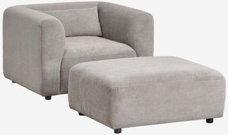 Sklum Sklum - Wohnzimmerset mit Sessel und Fogler-Hocker