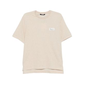 Jacquemus Le T-shirt Gros Grain - Homme - Tops - Beige - Taille: S