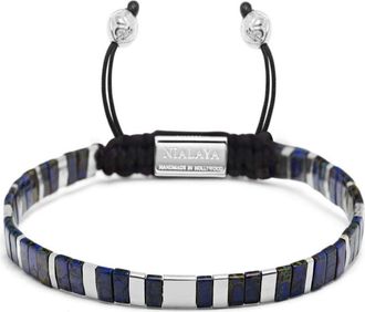 Nialaya Perlenarmband mit Logo-Gravur - Silber