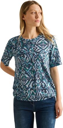 Cecil Damen B322935 Shirt mit Ornamentmuster, universal Blue, XS