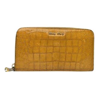 Miu Miu Portefeuille en cuir Pre-owned - Femme - Pre-owned - Jaune - Taille: ONE Size