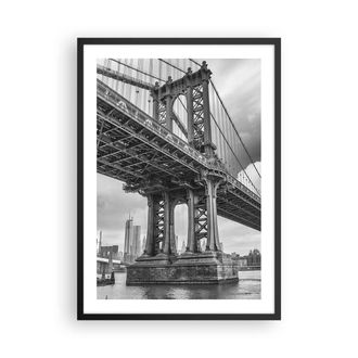 Arttor Wandposter Art Prints 50x70cm Poster Schwarzrahmen Manhattan Br&uuml;cke Schwarzwei&szlig; K&uuml;che Wanddeko Bild Wand Kunstdruck Deko Wandbilder Dekoration Wohnzim