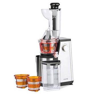 H.Koenig Vertikaler Entsafter GSX24 Vitamin + Entsafter ohne BPA - 82 mm Weitmundig - 3 Siebe f&uuml;r d&uuml;nnen oder dicken Saft und Sorbet - Sanfter Druck - 50 Umdre