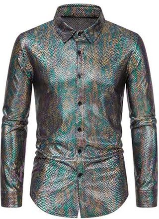 Generic Chemise d&eacute;contract&eacute;e &agrave; manches longues pour homme - Cardigan en tricot - Chemise rouge &agrave; rayures, Camouflage, XXL