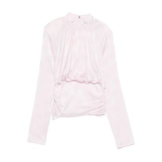 Rotate Rotate Birger Christensen, Femme, Tops, Rose, Taille: 42 FR Haut &agrave; volants en maille fleurie