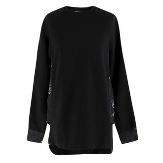 Tim Coppens Black Swallow Print High-Low Jumper Size XS
