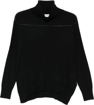 Gran Sasso Femme, Pulls, Noir, Taille: 38 FR V-neck Tricots