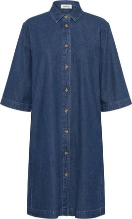 Soaked In Luxury Femme, Robes, Bleu, Taille: 36 FR Robe en Denim avec Manches ¾