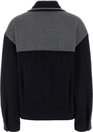 Miu Miu Two-Tone Velour Jacket - Navy