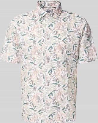 Jake*s Slim Fit Business Hemd aus Leinen-Misch mit Kentkragen