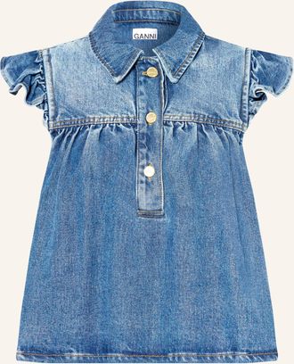 Ganni Jeanstop Mit R&uuml;schen blau