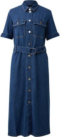 s.Oliver Midikleid Kleid Midi-Jeanskleid mit Hemdkragen und G&uuml;rtel