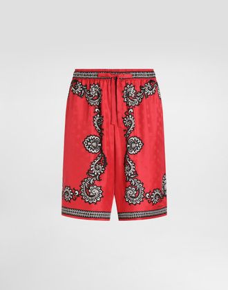 Dolce & Gabbana Bermudas Aus Seide Bandana-print - Mann Hosen Und Shorts Drucken 56