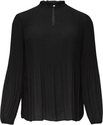 s.Oliver Langarmbluse Bluse Plissierte Bluse aus Cr&ecirc;pe mit Stehkragen