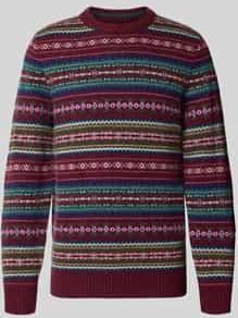Mc Neal Slim Fit Strickpullover aus Baumwoll-Mix mit Rundhalsausschnitt