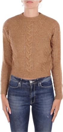 Max Mara Femme, Pulls, Brun, Taille: 42 FR Pull Chameau Alpaga Fibre Métallique