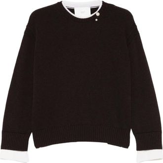 VANISÉ pull à ornements de perles - Marron