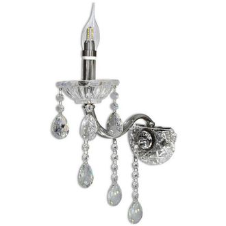 Trade Shop Lampe Murale Candelabre Cristal Pendentif Gouttes Acrylique Douille E14 E34 Argent