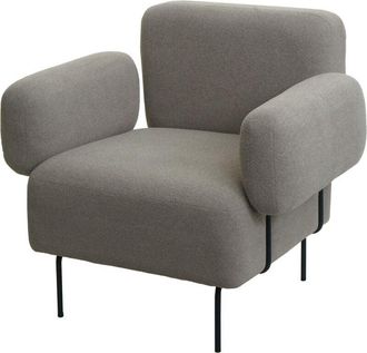 Hhg Lounge-Sessel 741, Cocktailsessel Polstersessel Sessel, Stoff/Textil Metall grau