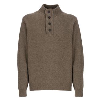 Barbour Brauner Wollpullover mit hohem Kragen - - Knitwear - Herren - Braun - L