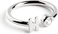 Singularu Bague personnalisée Letter Spark Plata. Ajustable. Argent 925 avec finition plaqué rhodium. Taille unique. Bijoux pour femme. Lettre H