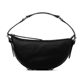 by FAR Schwarze Leder Schultertasche - - Bags - Damen - Schwarzk - ONE SIZE