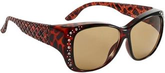 Generic Deskium Lunettes de soleil surdimensionn&eacute;es en strass pour femme, motif l&eacute;opard r&eacute;tro, verres de protection UV