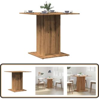 vidaXL Vidaxl - Table à manger chêne artisanal 80x80x75 cm bois dingénierie
