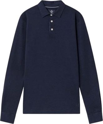 Hackett Polo en coton et lin - Homme - Tops - Bleu - Taille: XL