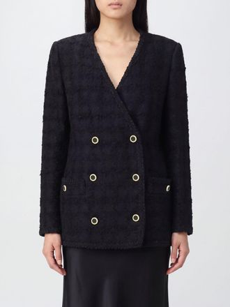 Alessandra Rich Zweireihiger Boucl&eacute;-Blazer mit Metallkn&ouml;pfen