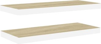 Generic Schwebendes Wandregal, 4 St&uuml;ck, MDF, Hochglanz-Wei&szlig;, Schwebendes Regal, 23/40/50/60/80/90/120 cm, Wandregal f&uuml;r Wohnzimmer/Arbeitszimmer/Bad/K&uuml;che (60