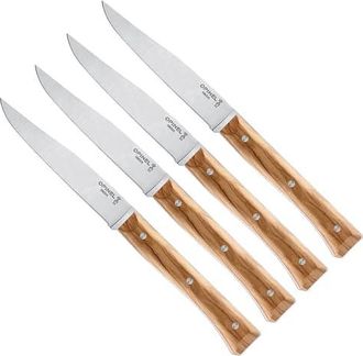 Opinel Opinel Facette Olive Tafelmesser-Set, 4-teilig aus rostfreiem MA5 Stahl, 254646