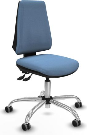 Piqueras y Crespo Elche B&uuml;rostuhl, blau, ohne Armlehnen, ausgestattet mit Asincro und Schneideschaum, 65 mm Rollen, Parkett, Himmelblau