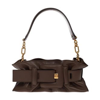 Balmain Anthem Mini Leder Tasche - - Bags - Damen - Braun - ONE SIZE