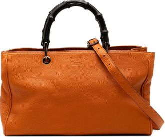 Gucci Hobo Bags - Medium Calfskin Bamboo Shopper Satchel - Gr. unisize - in Orange - f&uuml;r Damen