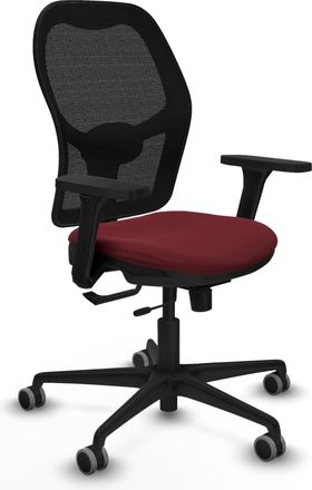 Piqueras y Crespo Stuhl geeignet f&uuml;r die Arbeit mit 3D-Armen, h&ouml;henverstellbare Lendenwirbelst&uuml;tze, ausgestattet mit Syncro/Traslack und injiziertem Schaum, Schwarz/Kas