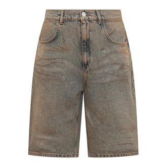 Amish Homme, Shorts, Gris, Taille: W30 Shorts en Denim à Boutons