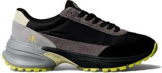 Calvin Klein Noir - Multicolore Baskets HIKE RUNNER CASUAL NY-SU, YM0YM01292, Ck Black Granite Grey Wild Lime, 42 EU