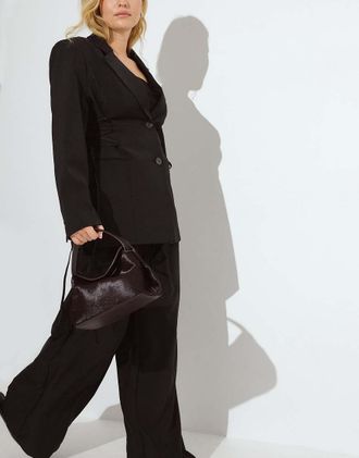NA-KD Pantalon de tailleur ample &agrave; taille haute - Noir