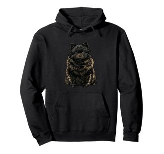 Whyitsme Design Schwarzer Zwergspitzhund Illustration Pullover Hoodie