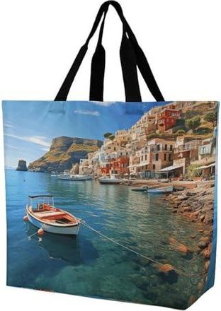 Generic Ville Baln&eacute;aire Sac Courses Pliable Sacs De Courses Imperm&eacute;able Sac Fourre-Tout Pour Quotidienne Shopping Gym