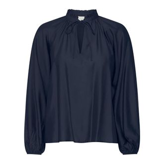 Ichi Ihkarlani LS Bluse - - Blouses & Shirts - Damen - Blau - L