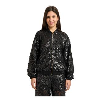 Manila Grace Femme, Vestes, Noir, Taille: 40 FR Gilet &agrave; sequins