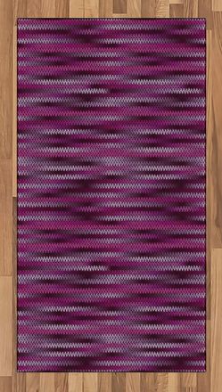 Abakuhaus Magenta Teppich, Vintage Strickmuster, Deko-Teppich Digitaldruck, Färben mit langfristigen Halt, 80 x 150 cm, Fuchsienfarben Violett